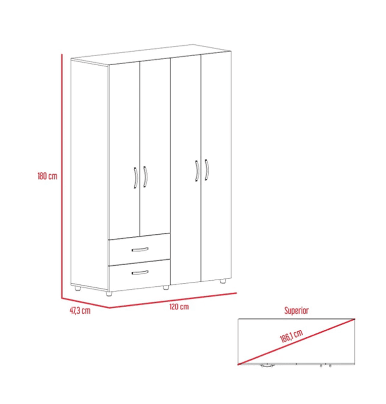 Muebles Concepto G | Closet Arkola Macadami y Blanco